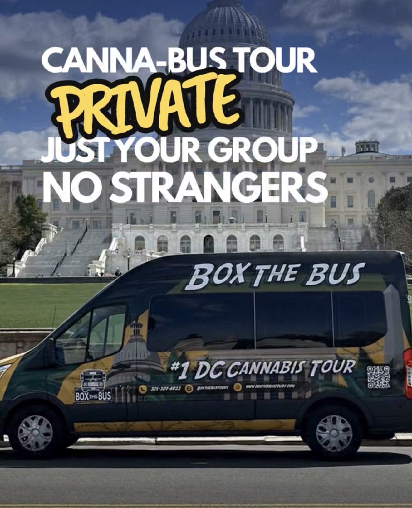 VIP Private Package private cannabis bus tour in Washington DC